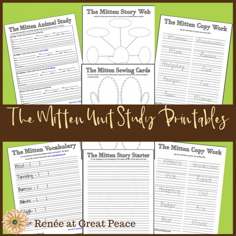 Mittens and More a Unit Study for The Mitten | Renée at Great Peace