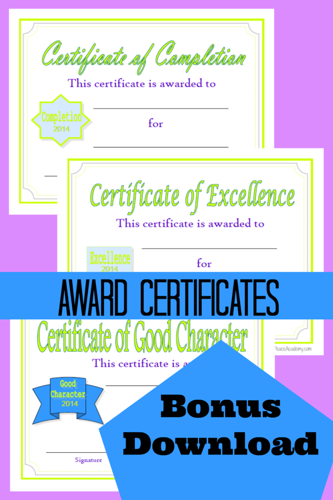 Bonus-Printable-Certificates | Great Peace Living