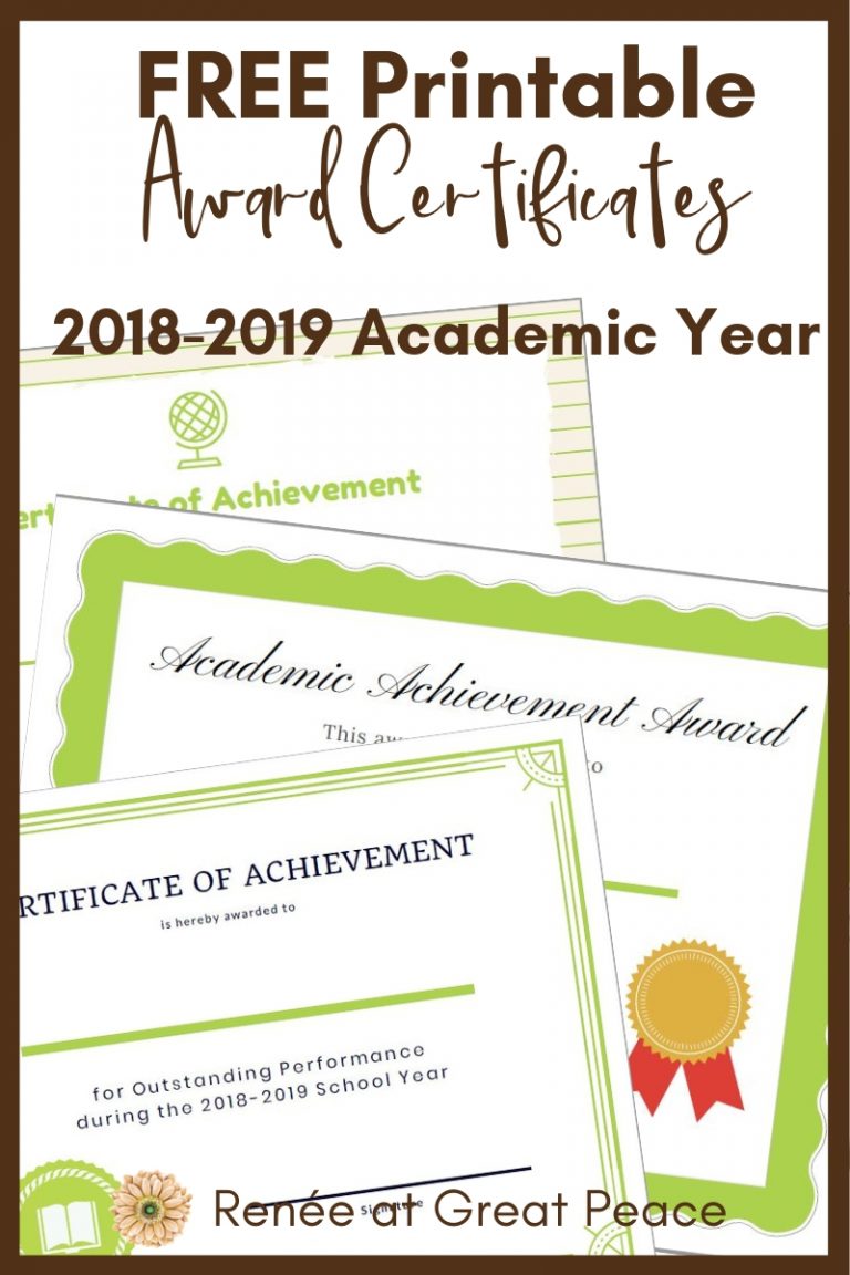 Printable Award Certificates for your Homeschool | Renée at Great Peace